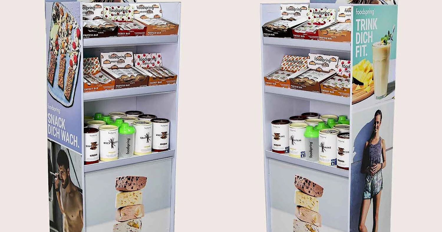 Pallet displays for fitness nutrition from foodspring | THIMM