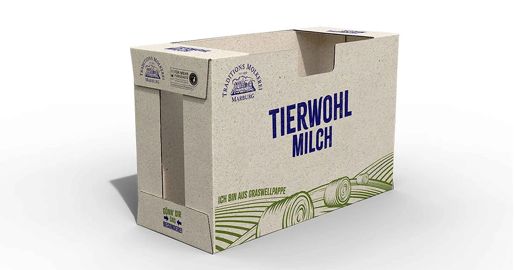 Milk trays made from grass corrugated cardboard | THIMM