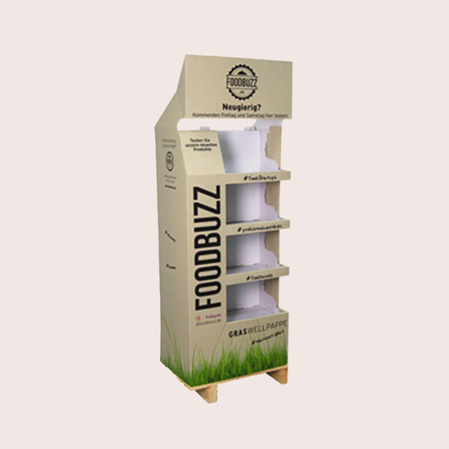 Grass corrugated cardboard pallet displays | THIMM
